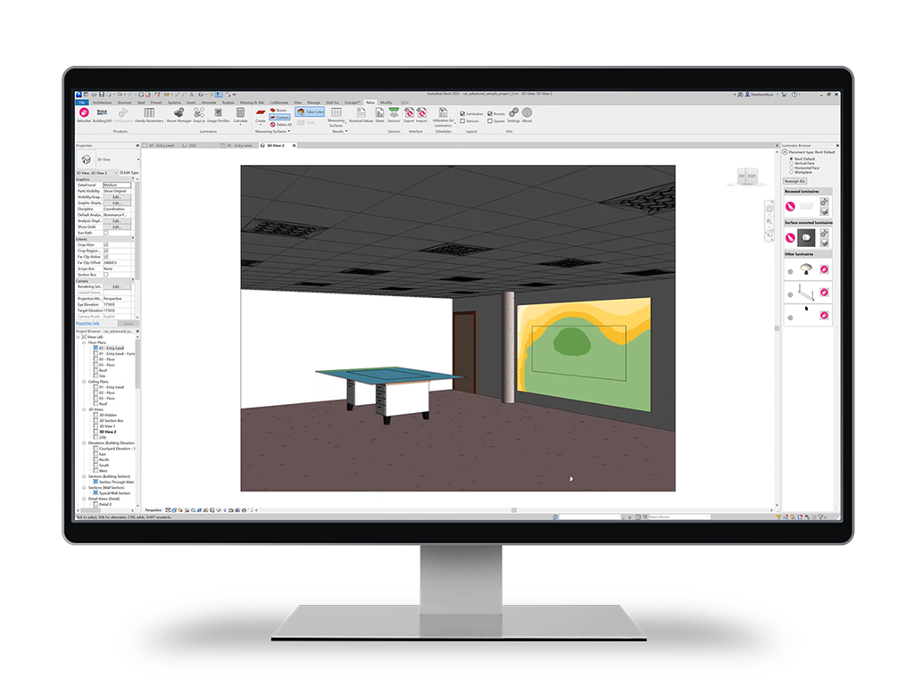 ReluxCAD for Revit – Lighting planning in Autodesk Revit