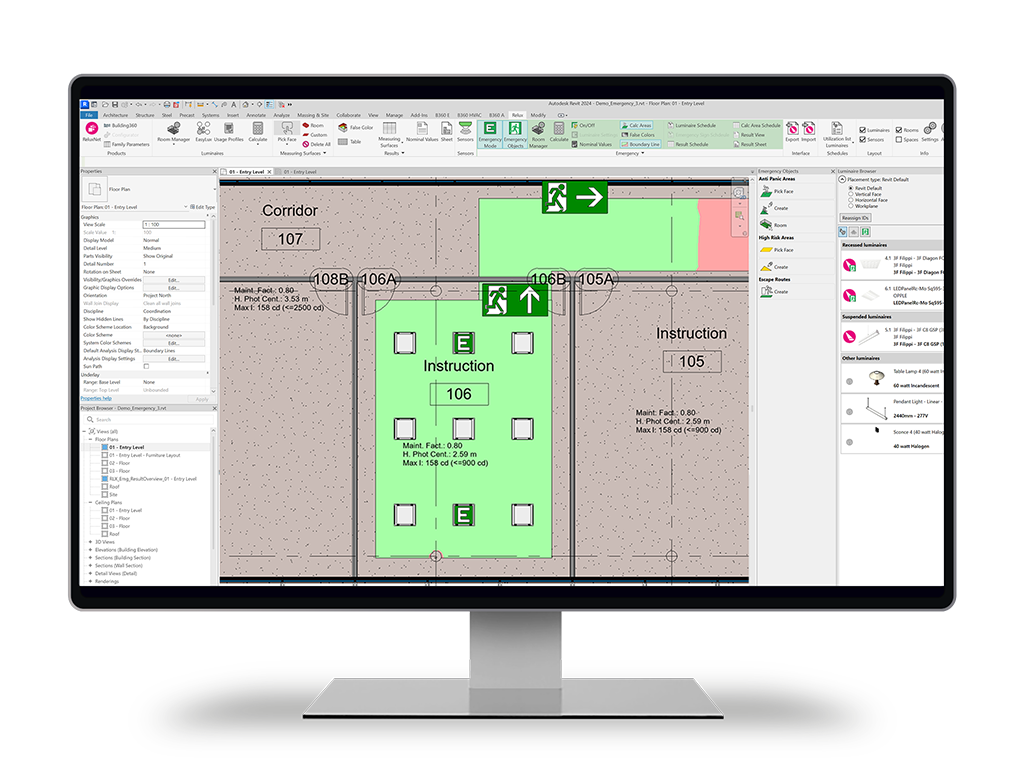 ReluxCAD for Revit – Lighting planning in Autodesk Revit