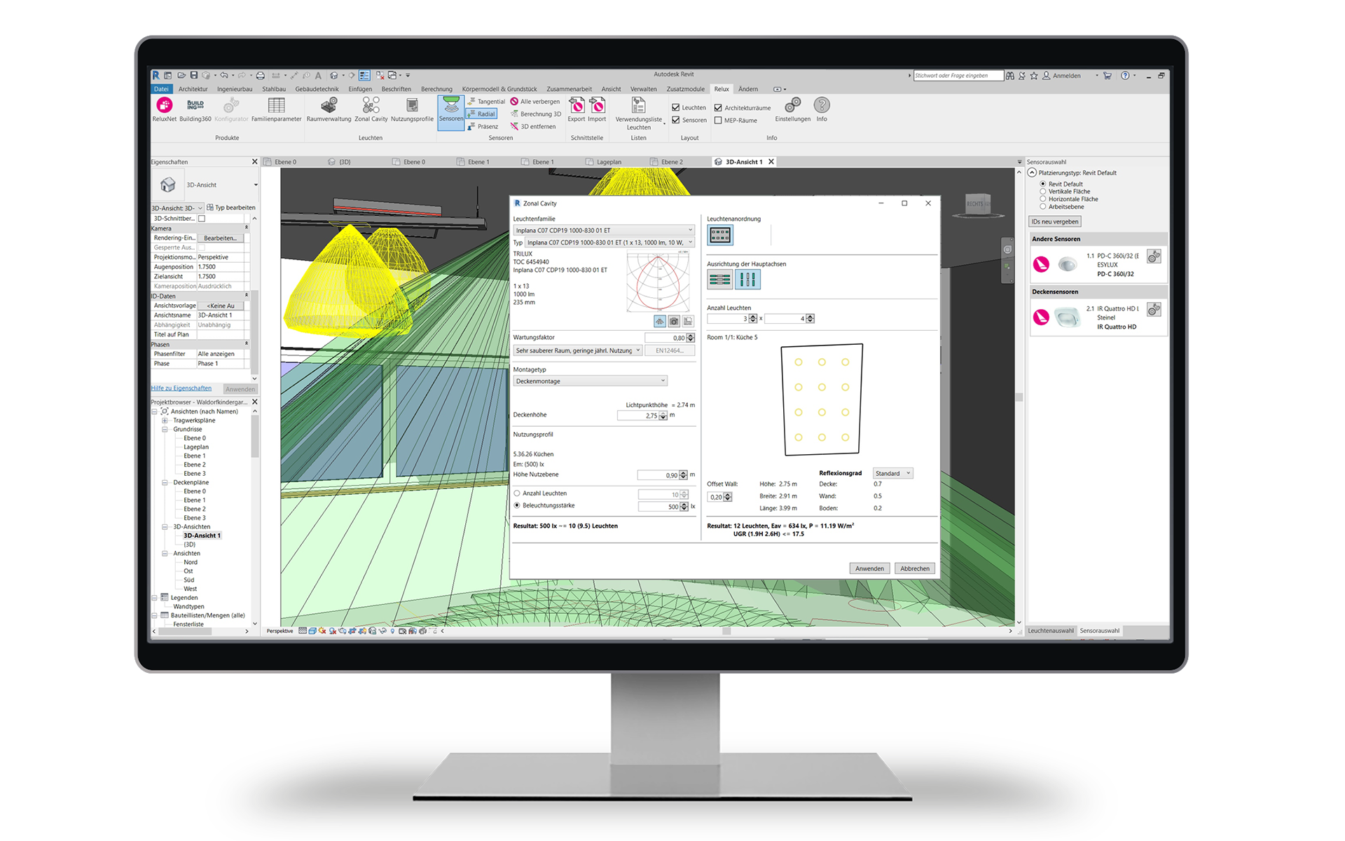 ReluxCAD for Revit – Lighting planning in Autodesk Revit