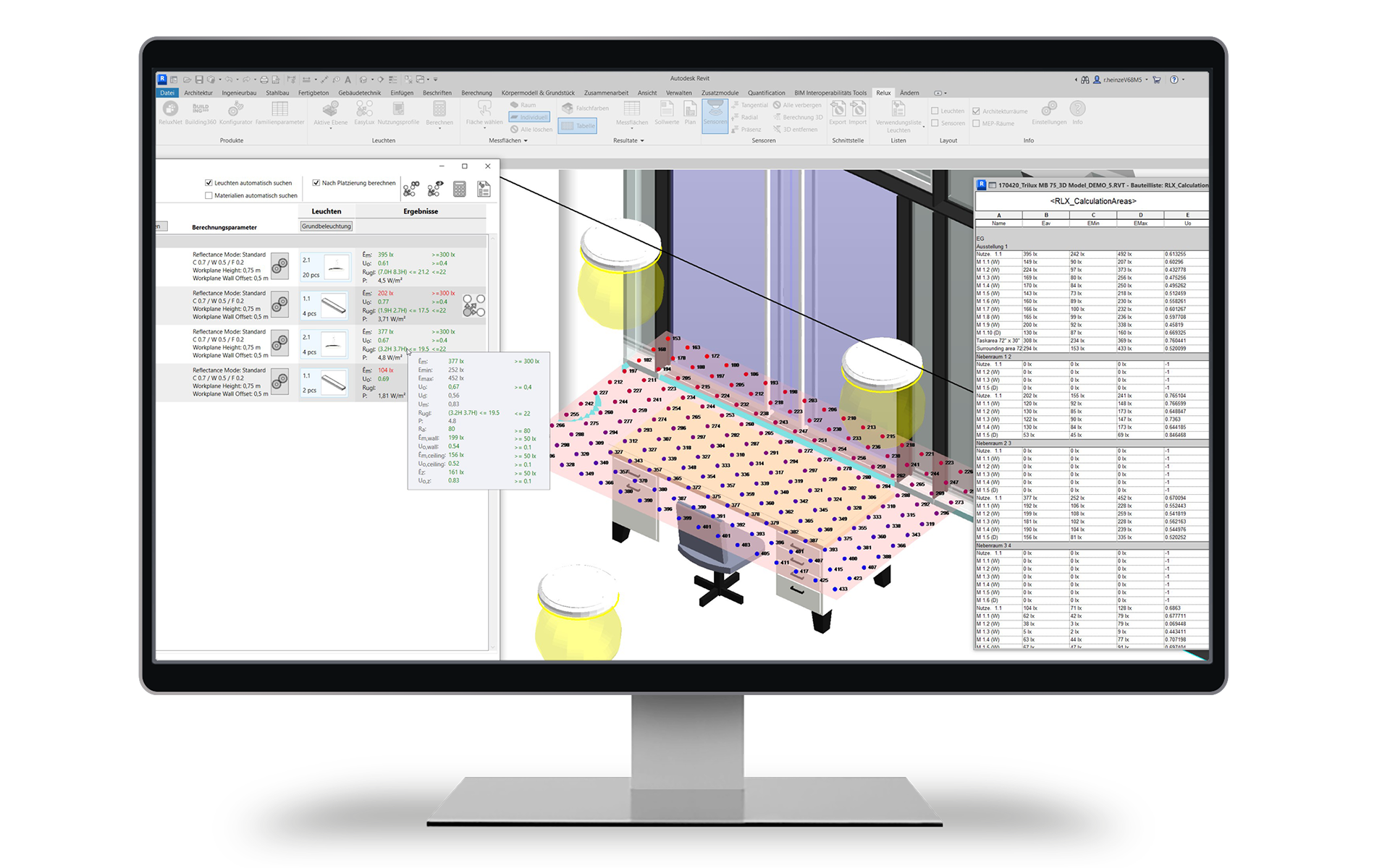 ReluxCAD for Revit – Lighting planning in Autodesk Revit