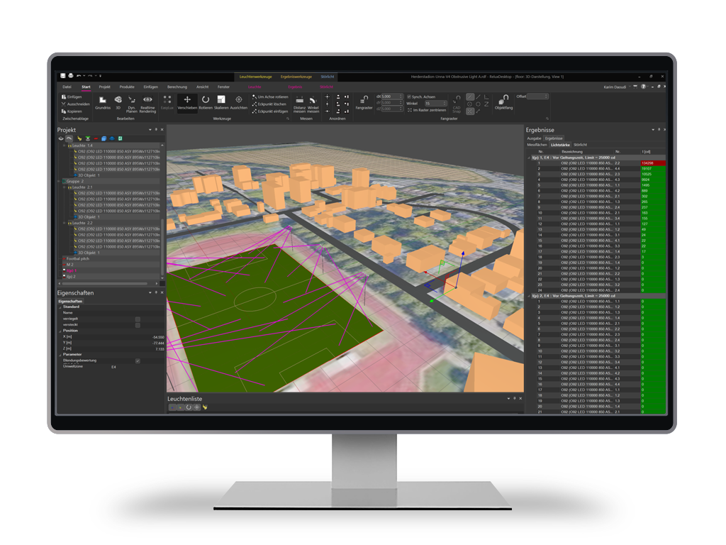 ReluxObtrusiveLight (kCalc) | ReluxDesktop Add-On | Lighting planning