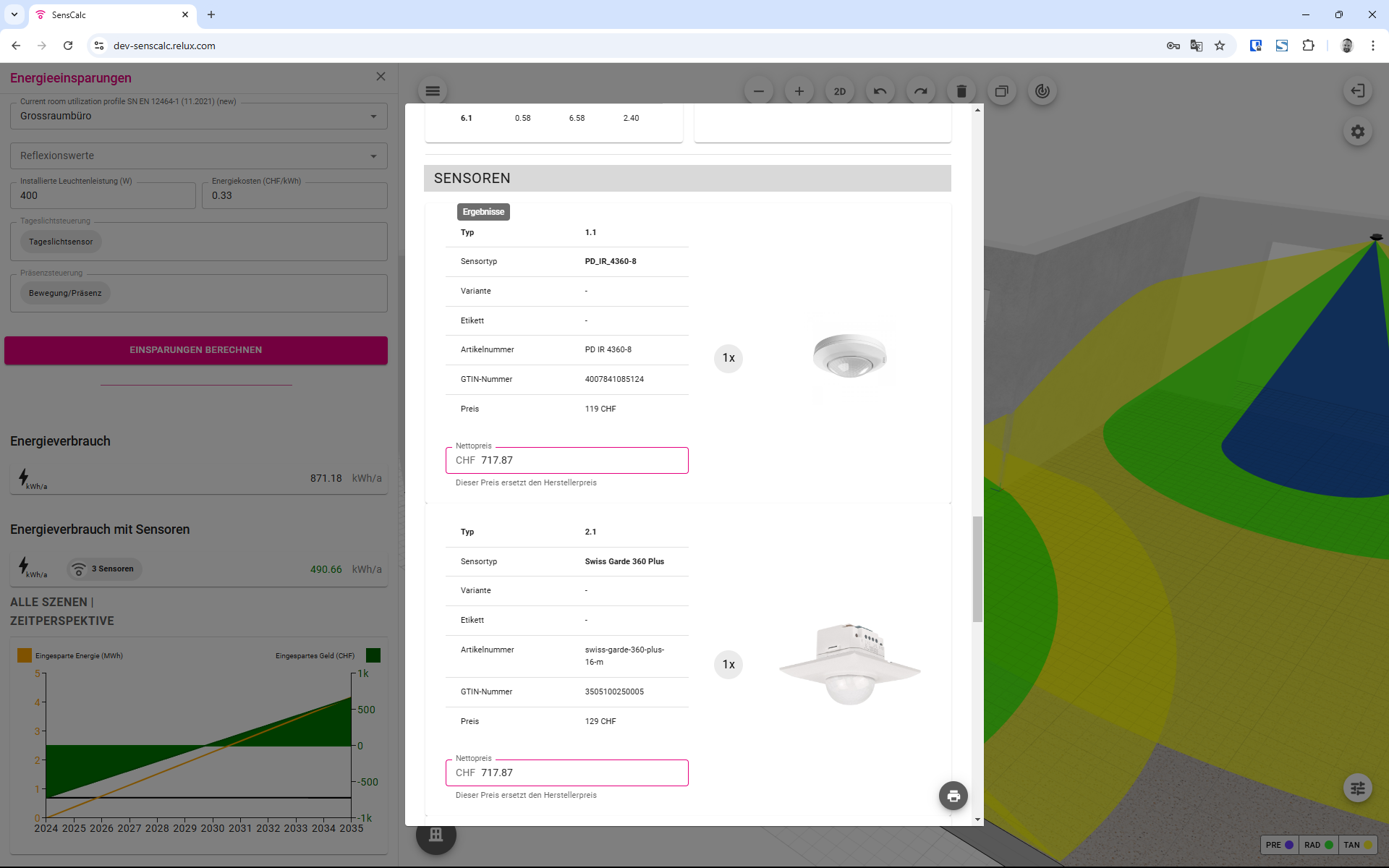 SensCalc | PIR-Sensor planning tool